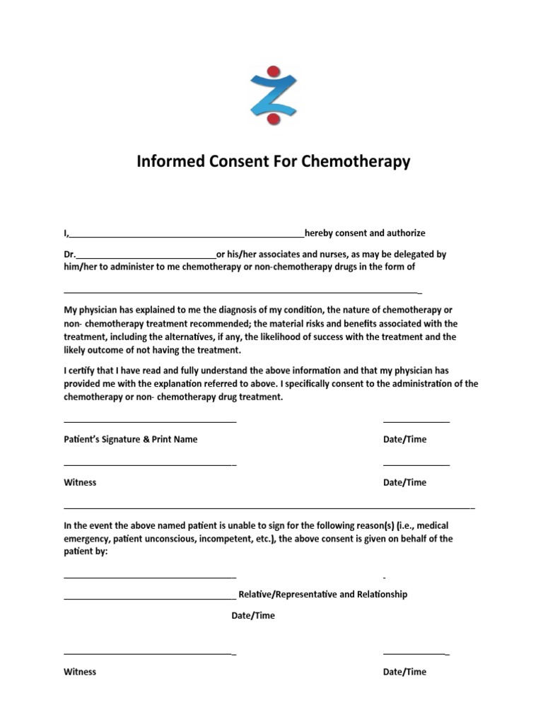 Informed Consent For Chemotherapy | PDF