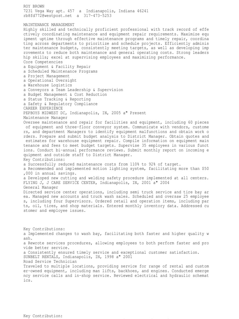 Maintenance Manager | PDF | Business