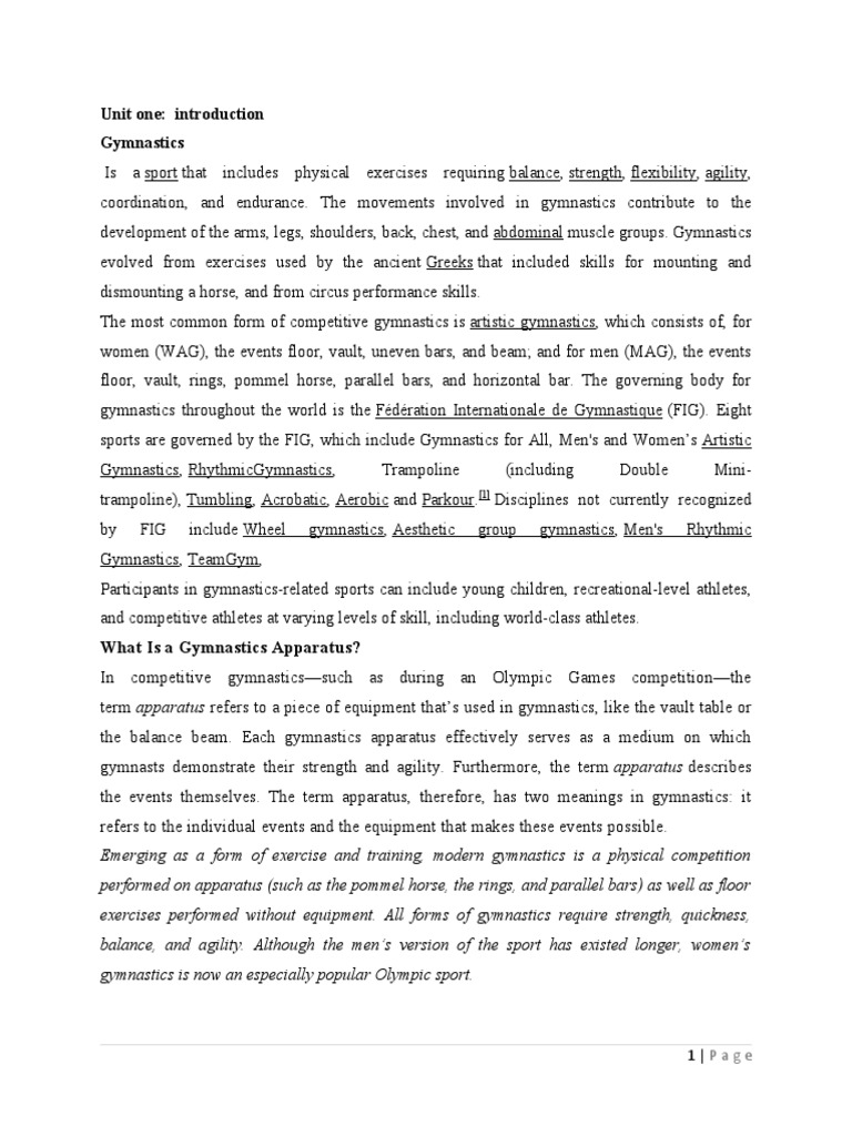 Introduction to Gymnastics Basics | PDF | Gymnastics | Individual Sports