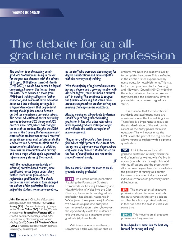The Debate For An All Graduate Nursing Profession | PDF | Nursing ...