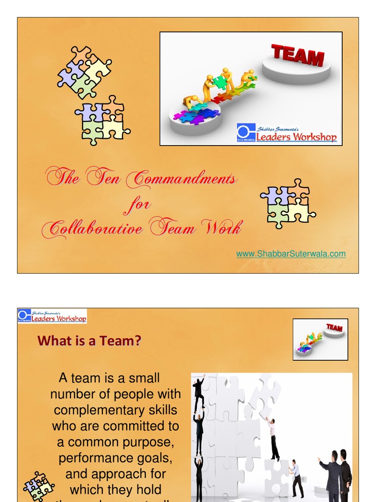 Ten Commandments For Collaborative Team Work | PDF | Behavioural ...
