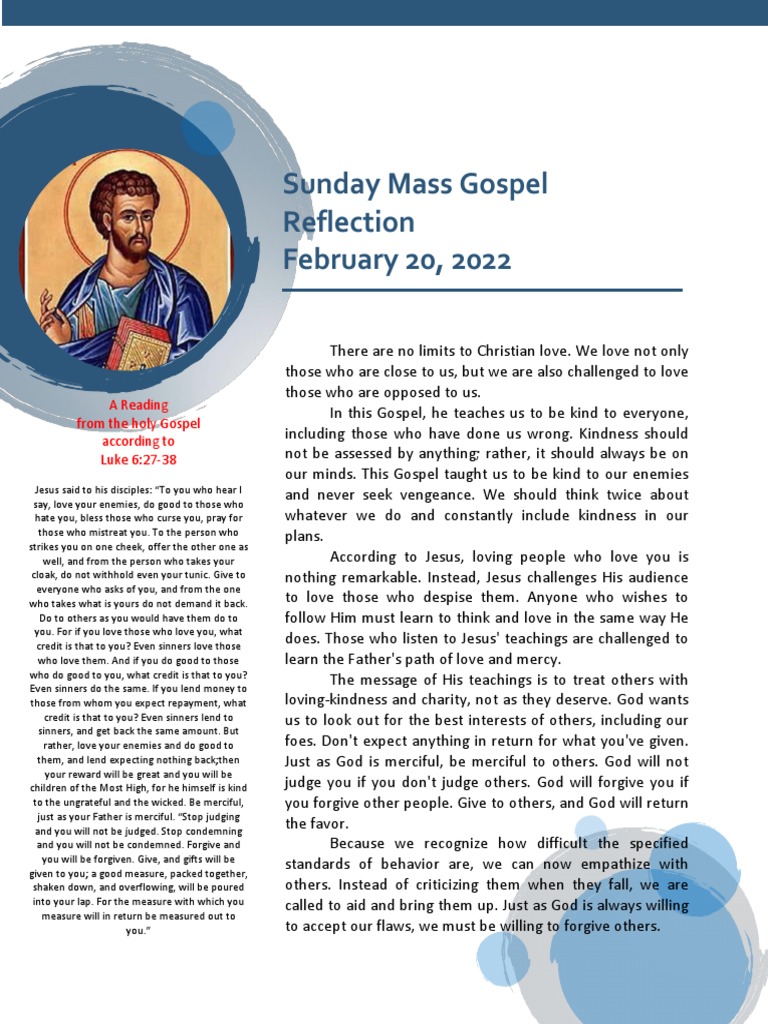 Love Your Enemies: Gospel Reflection | PDF | Jesus | Gospels