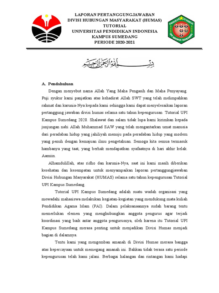 LPJ Divisi Humas 2021 | PDF | Karier & Perkembangan | Ilmu Sosial