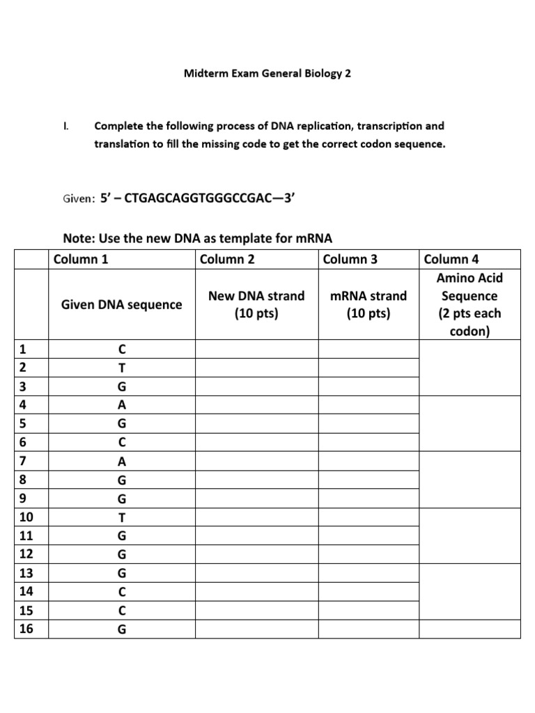 Midterm Exam General Biology 2 | PDF