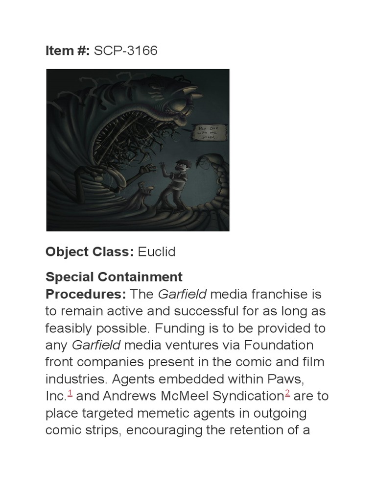SCP 3166 | PDF | Garfield