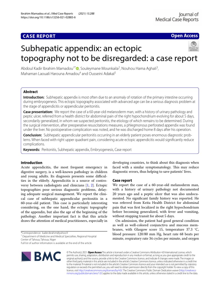 Subhepatic Appendix | PDF | Gastroenterology | Health Sciences