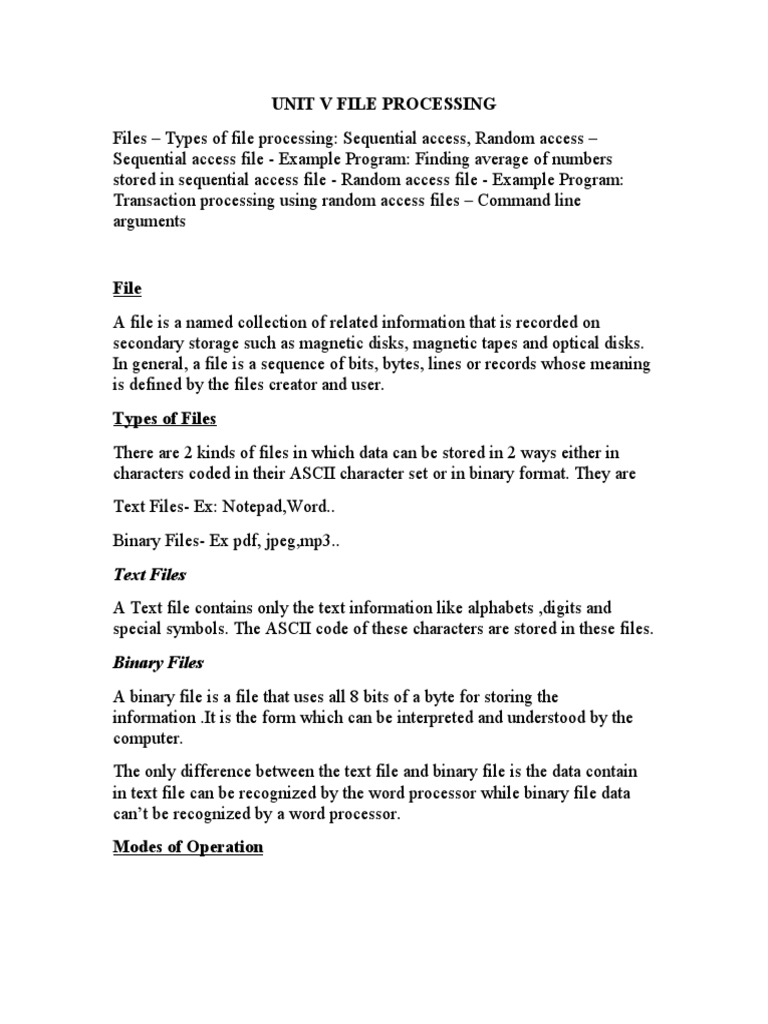 File Processing Techniques: An In-Depth Look at Sequential Access, Random Access, and Common ...