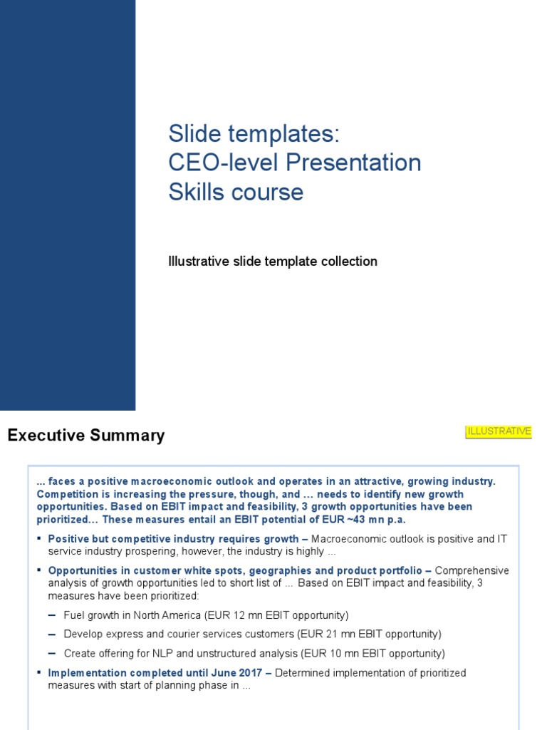 CEO-level Presentation Skills - Slide Templates | PDF | Analytics | Retail