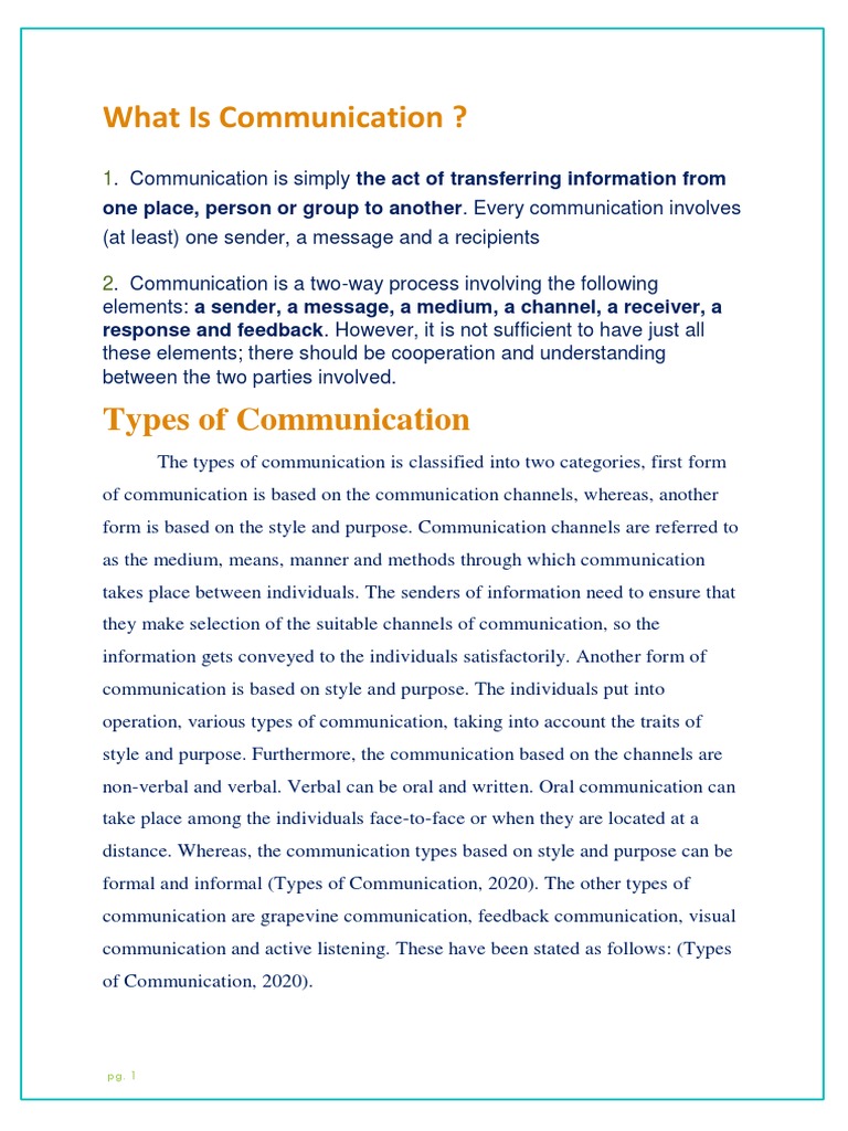 BCC Micro Project | PDF | Nonverbal Communication | Communication