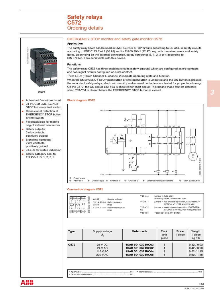 Safety Relays C572: Ordering Details | PDF | Relay | Equipment