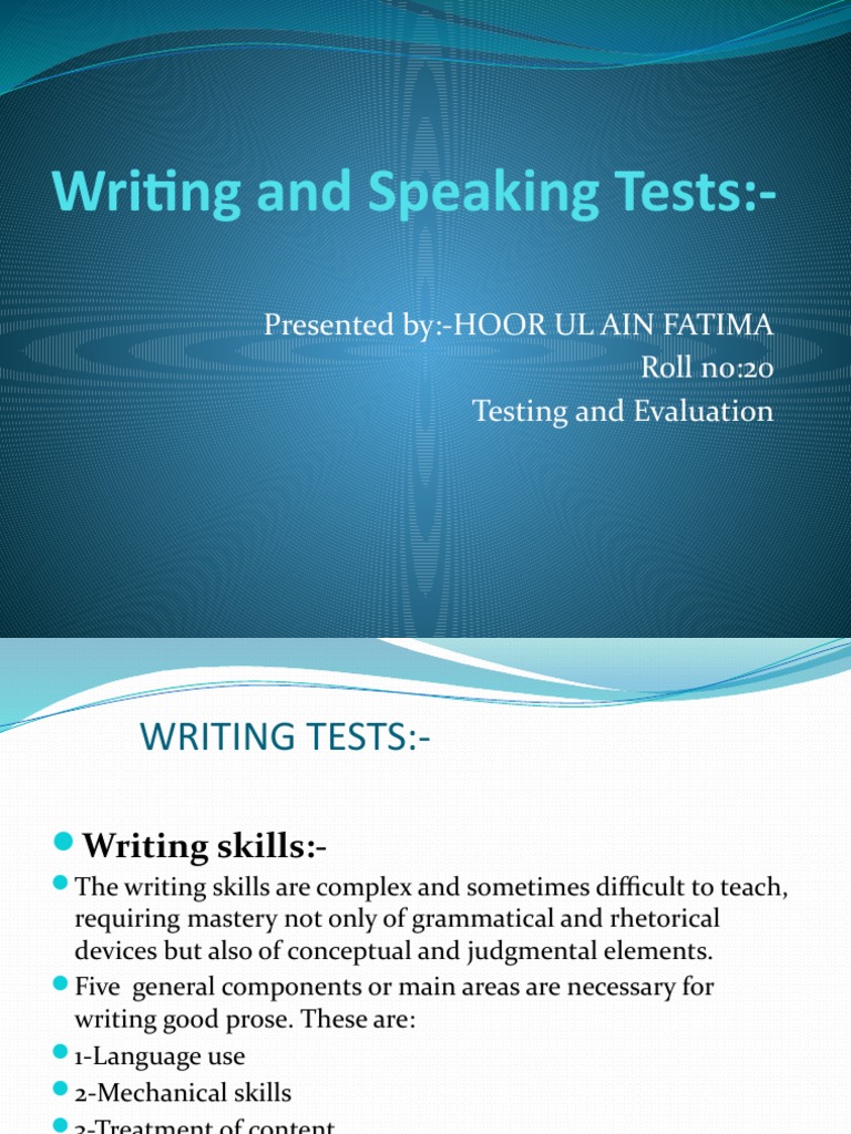 Writing Skills Testing Framework | PDF | Test (Assessment) | Second ...
