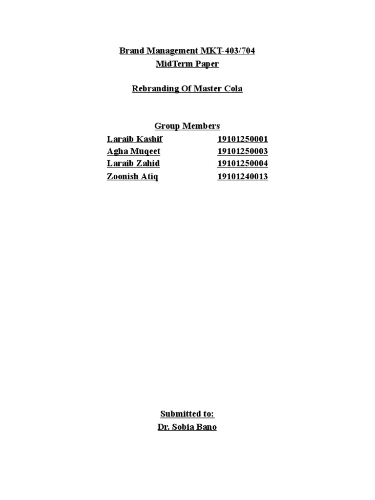 Master Cola - Rebranding | PDF | Brand | Pepsi