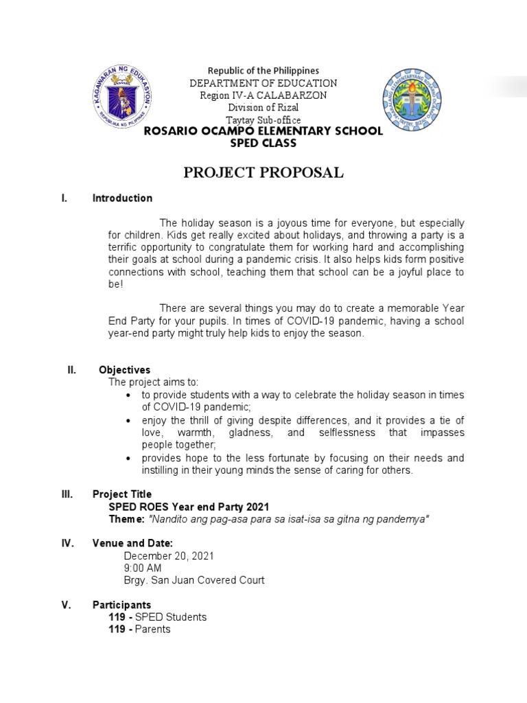 Project Proposal-Year End Party 2021 | PDF