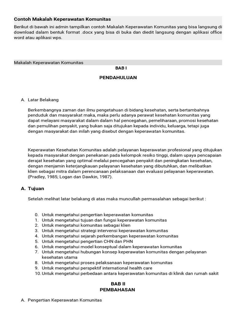 Makalah Keperawatan Komunitas | PDF | Ilmu Sosial | Pengembangan Diri