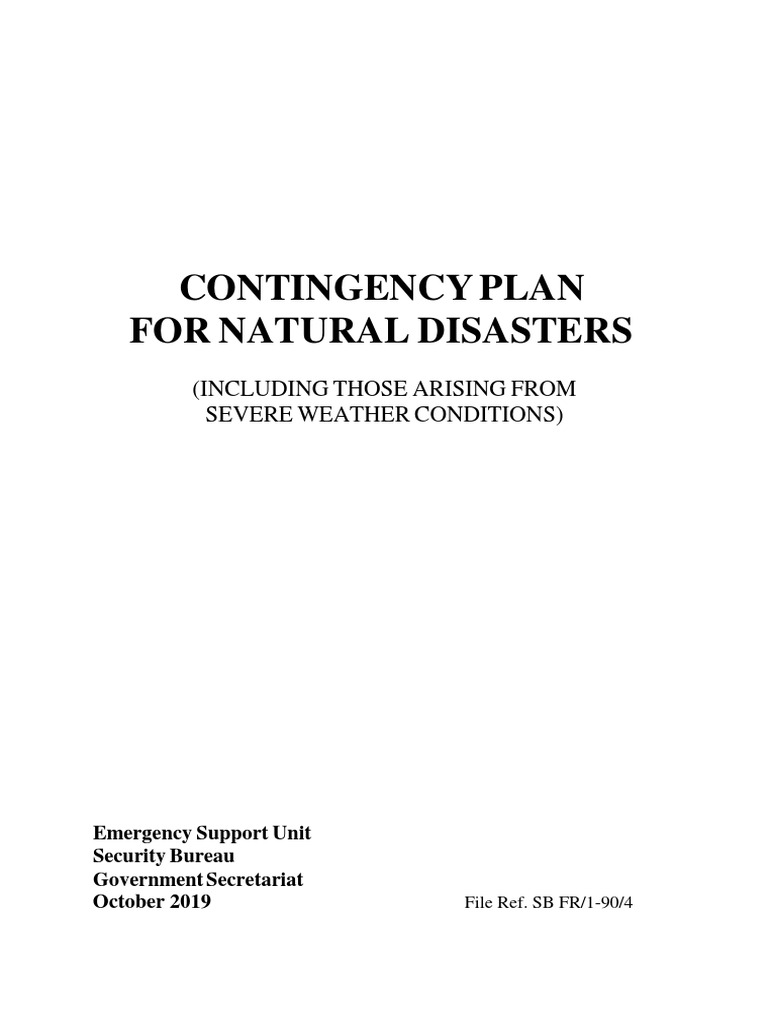 Contingency Plan For Natural Disasters - Oct 2019 - ENG | PDF ...