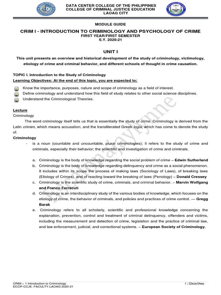 Share INTRODUCTION TO CRIMINOLOGY | Download Free PDF | Criminology ...