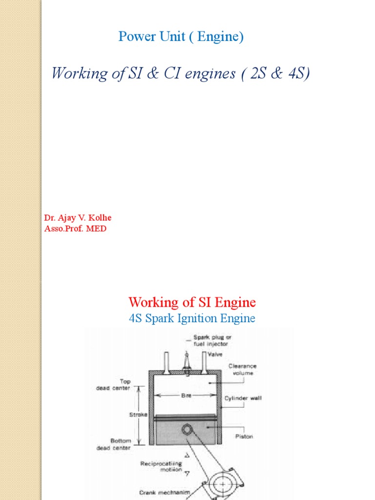 Working of SI & CI Engines (2S & 4S) : Power Unit (Engine) | PDF ...