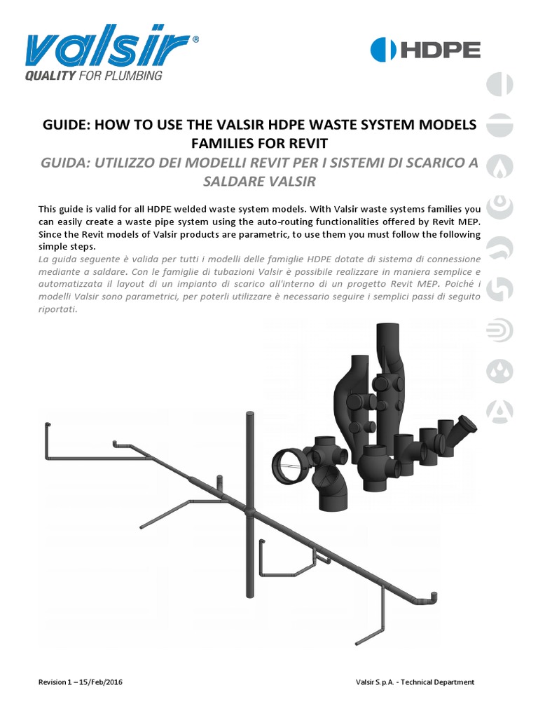 Valsir HDPE Revit Families - How To Use - 00 | PDF