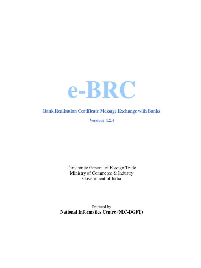 e-BRC: Bank Realisation Certificate Message Exchange With Banks | PDF ...