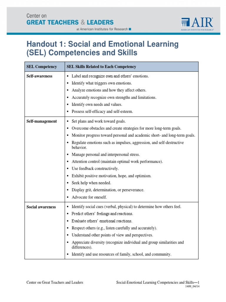 SEL Handouts | PDF