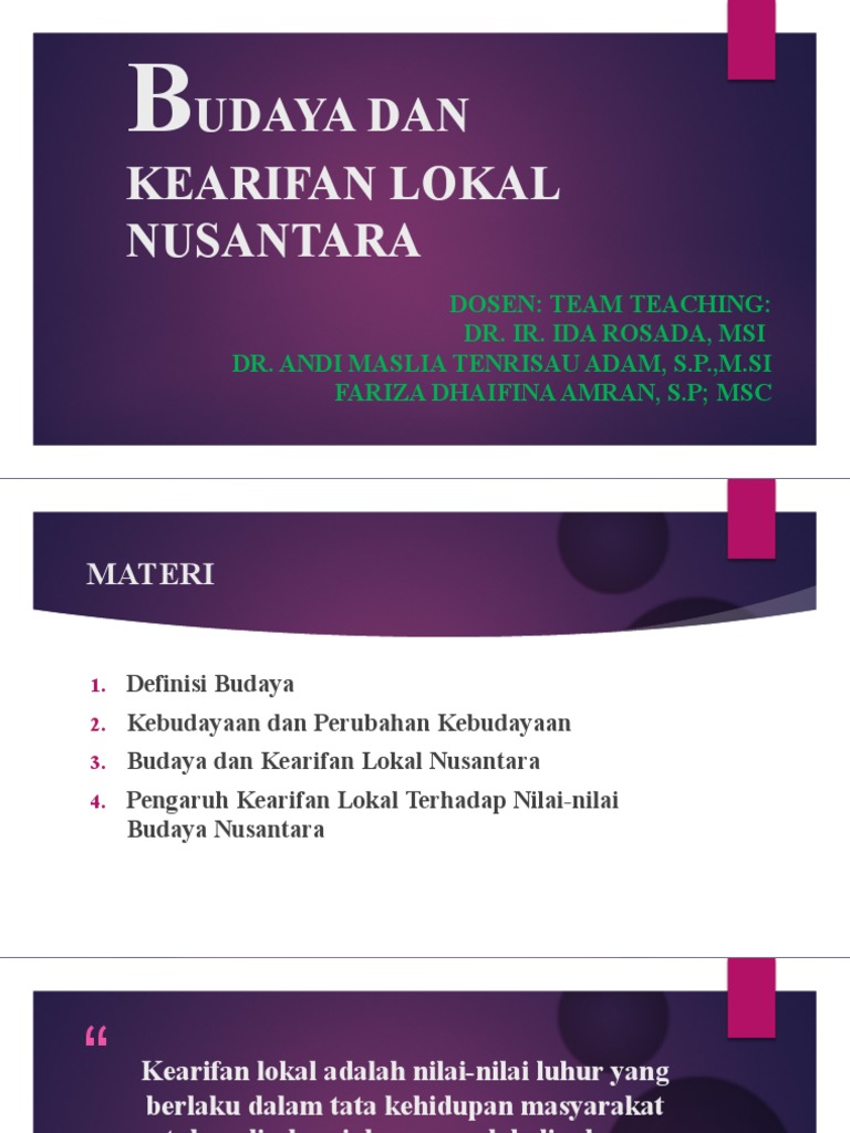 Kul 4. Budaya Dan Kearifan Lokal Nusantara | PDF
