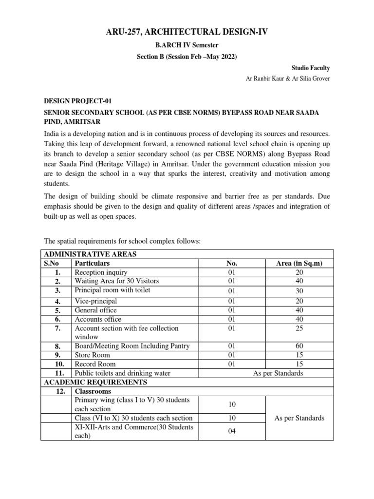 Design Brief - School Design | PDF | Schools