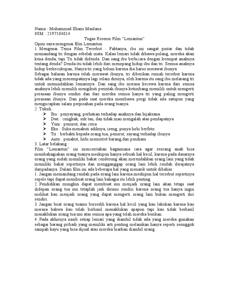 Resensi Film Lemantun | PDF