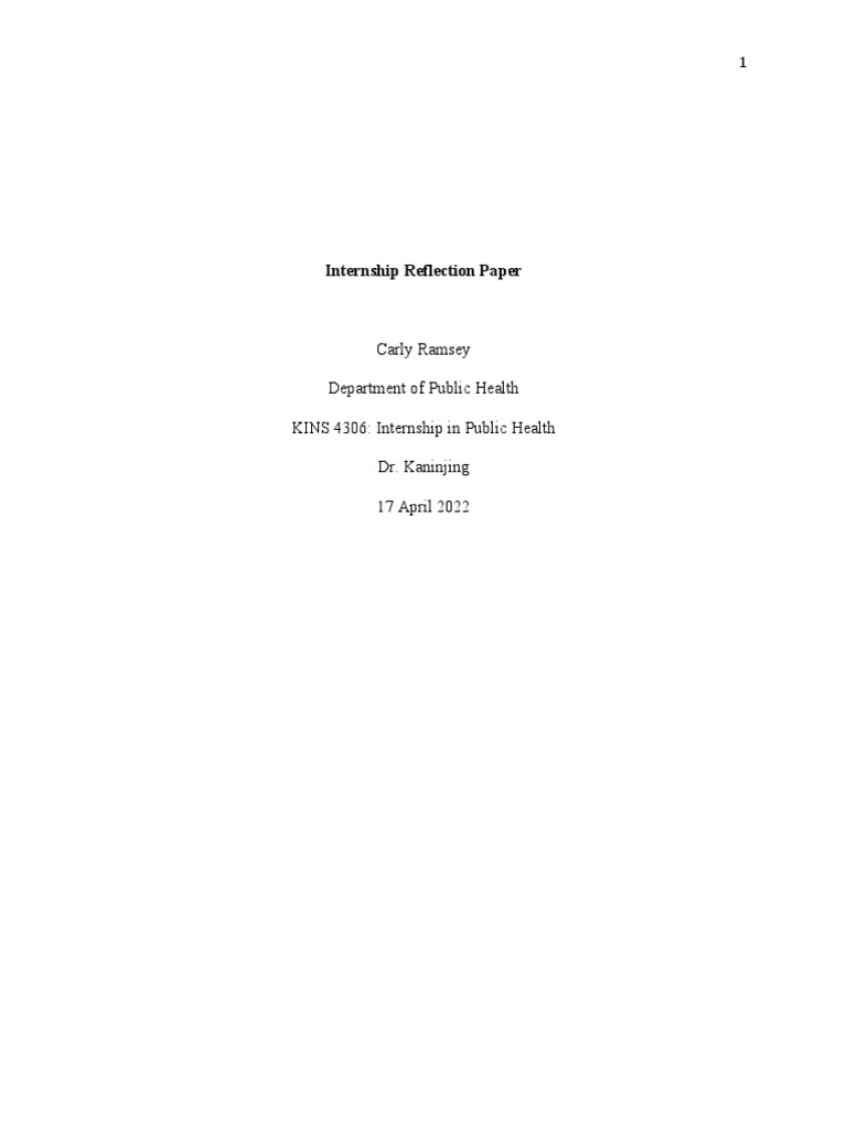 Internship Reflection | PDF