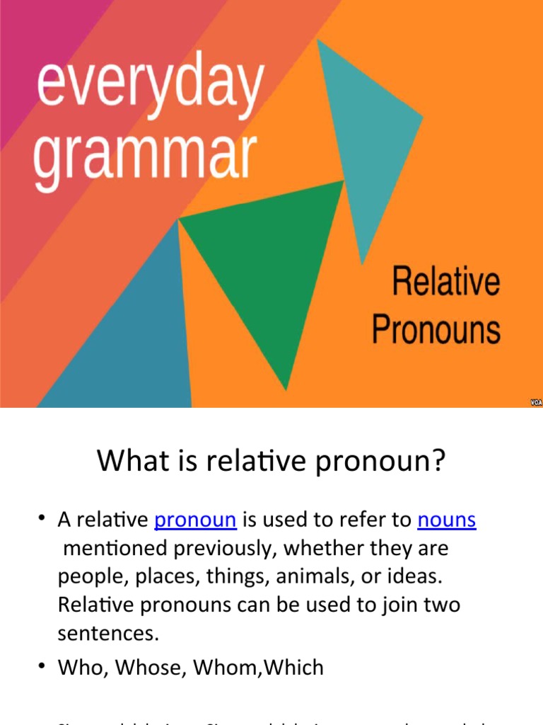 Pengertian dan Contoh Relative Pronoun | PDF