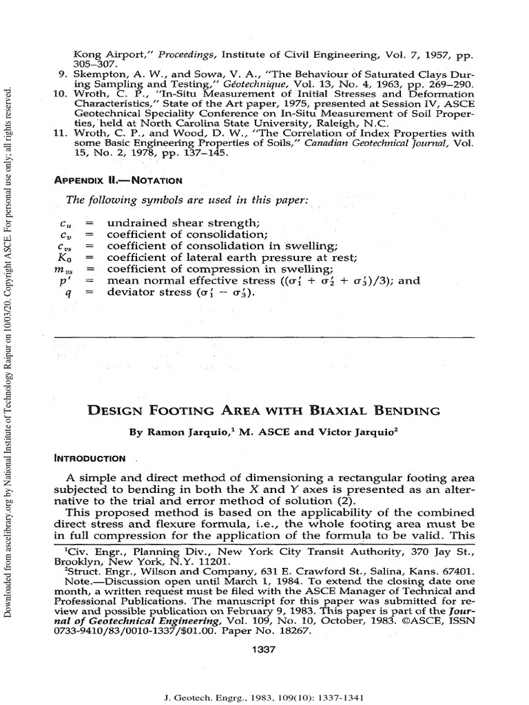 Design Footing Area With Biaxial Bending: Appendix Ii.™Notation | PDF ...