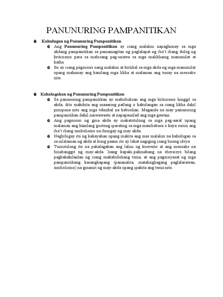 2 Panunuring Pampanitikan | PDF