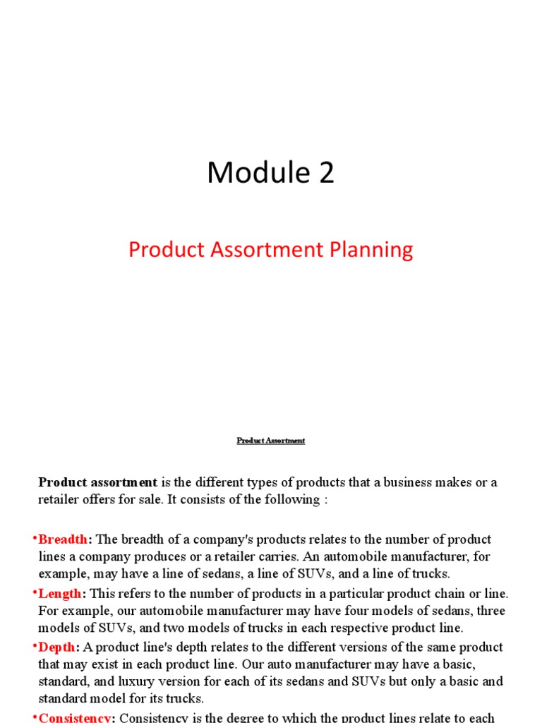 Mod 2 Assortment & Planning | PDF | Retail | Procurement