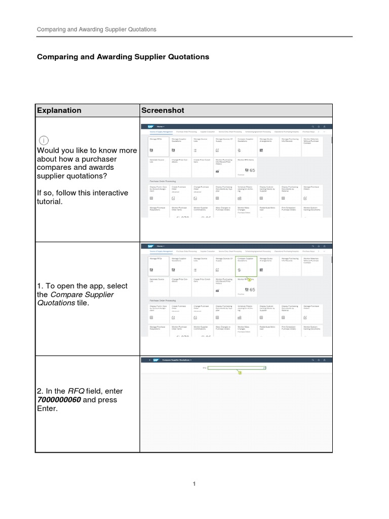 4 - Comparing and Awarding Supplier Quotations | PDF
