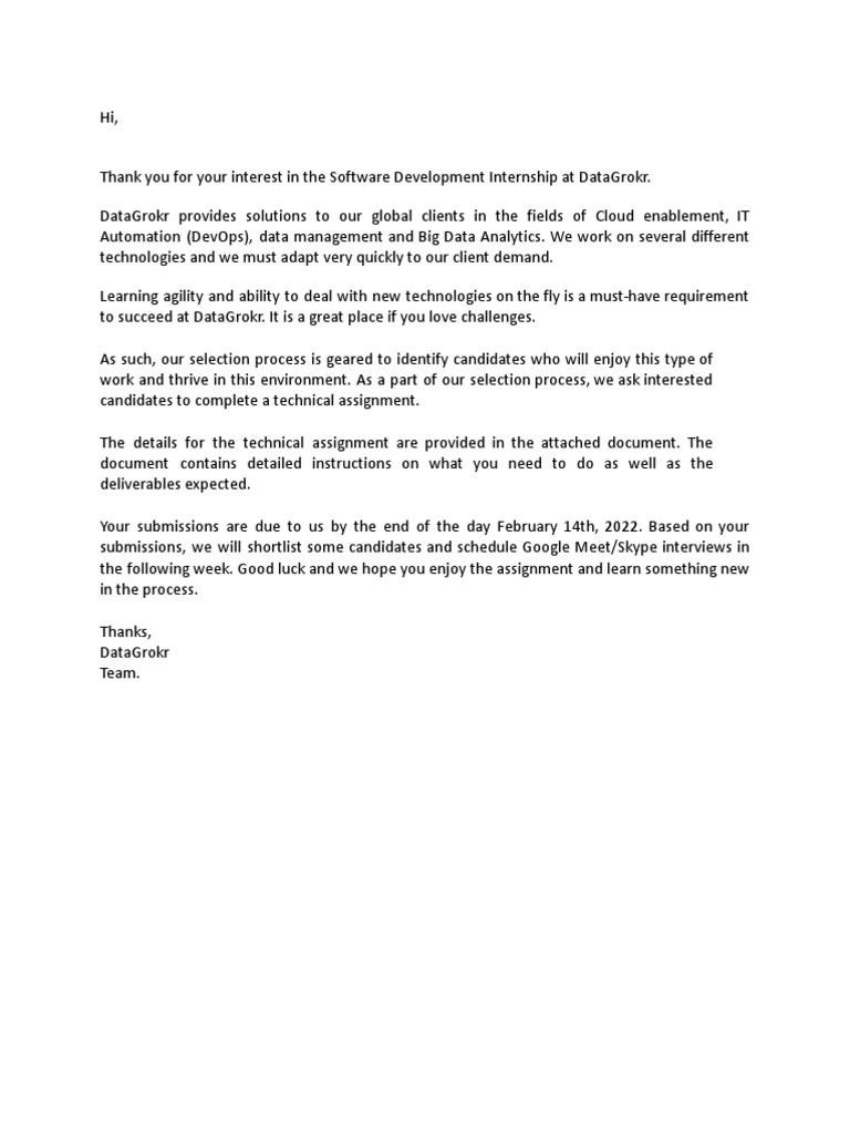 DataGrokr-Software Development Internship Assignment | PDF | Cloud Computing | Databases