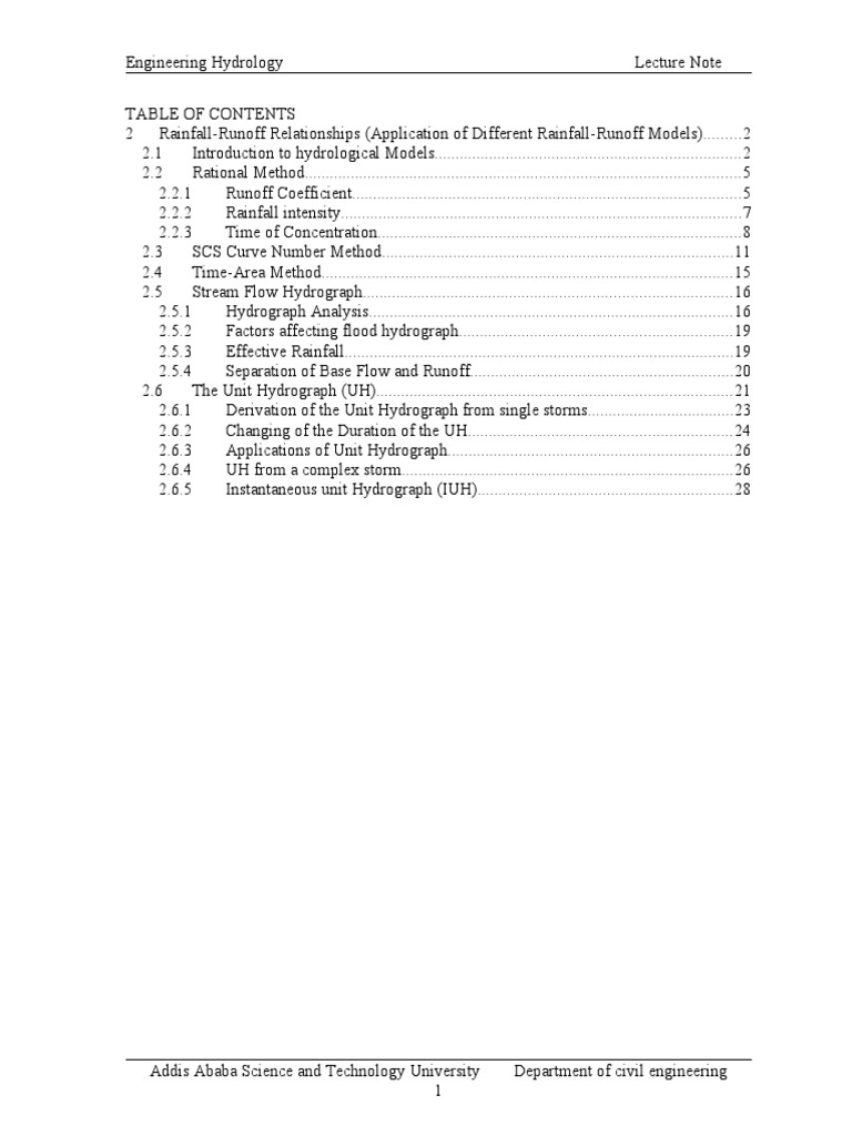 Chapter 2-Rainfall-Runoff Relationships | PDF