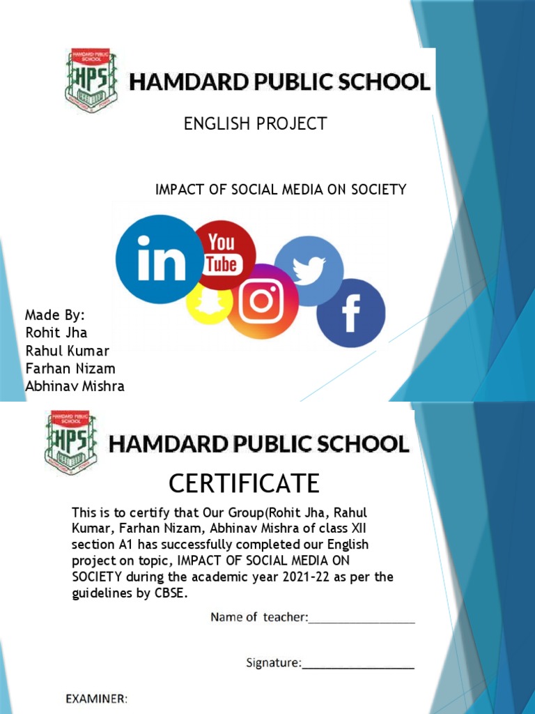 English Project: Impact of Social Media On Society | PDF | Popular ...