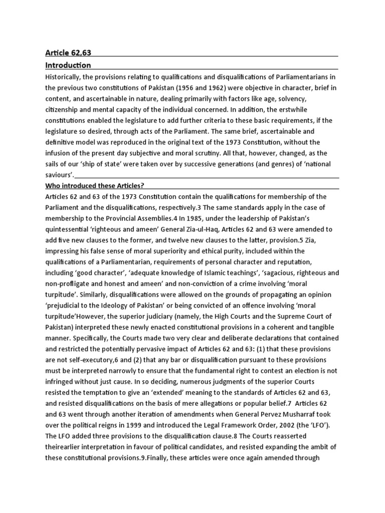 Article 62,63: Who Introduced These Articles? | PDF | Government | Justice