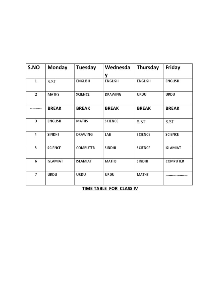 Time Table | PDF | Home & Garden