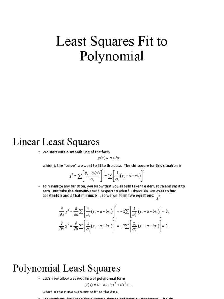 Least Squares Fit To Polynomial | PDF | Nonlinear System | Equations