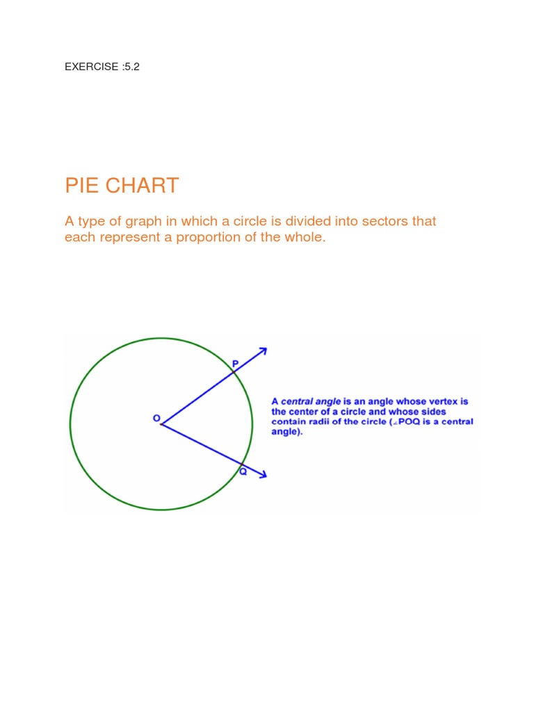 Class 8 Pie Chart Exercises and Solutions | PDF | Pie Chart | Chart