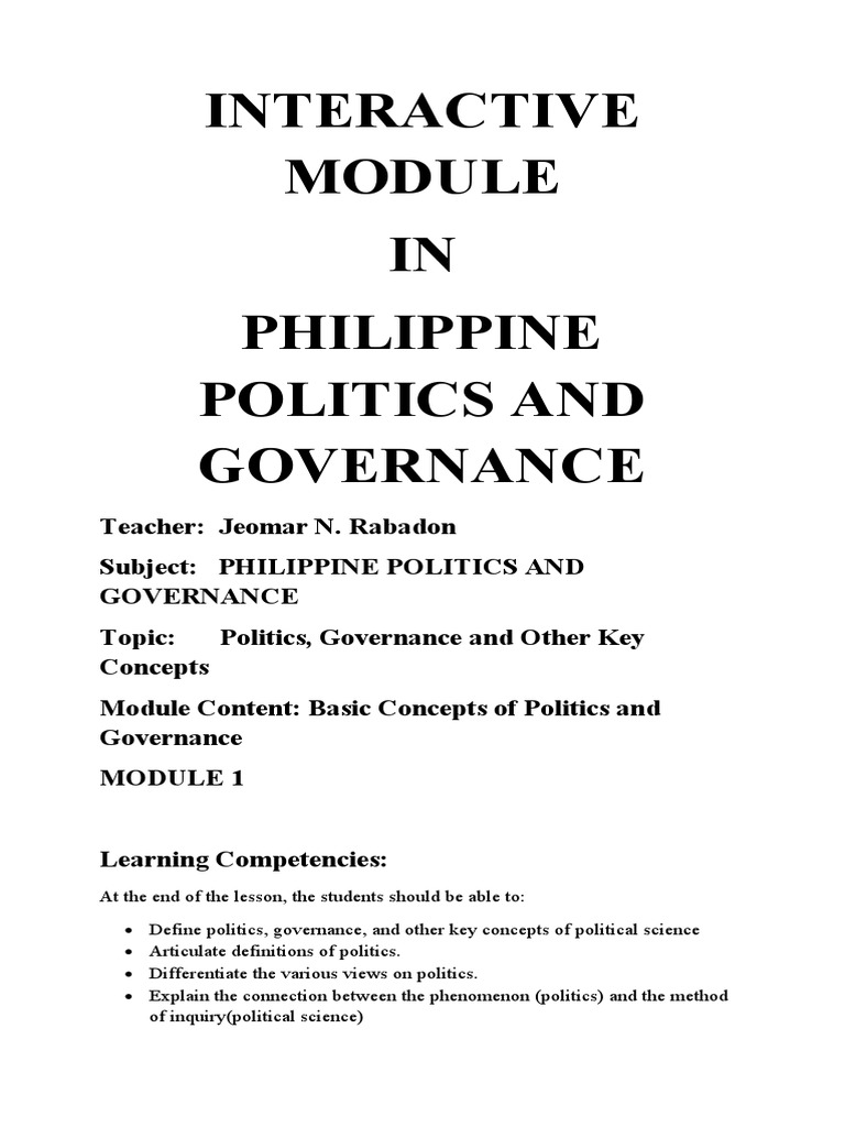 Exploring Classical and Modern Political Ideologies: A Module on Key ...