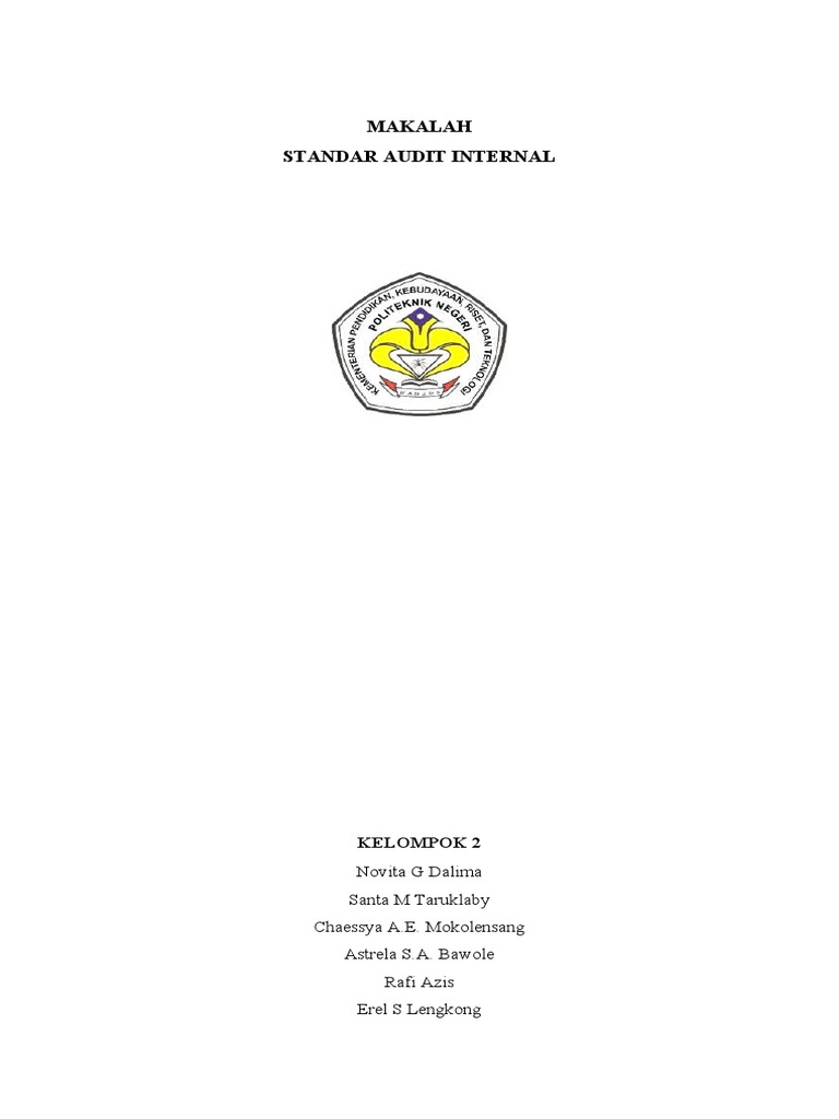 MAKALAH. AUDIT INTERNAL (Standar Audit Internal) Docx | PDF