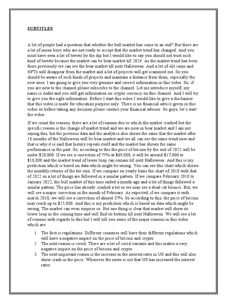 Subtitles | PDF | Cryptocurrency | Bitcoin