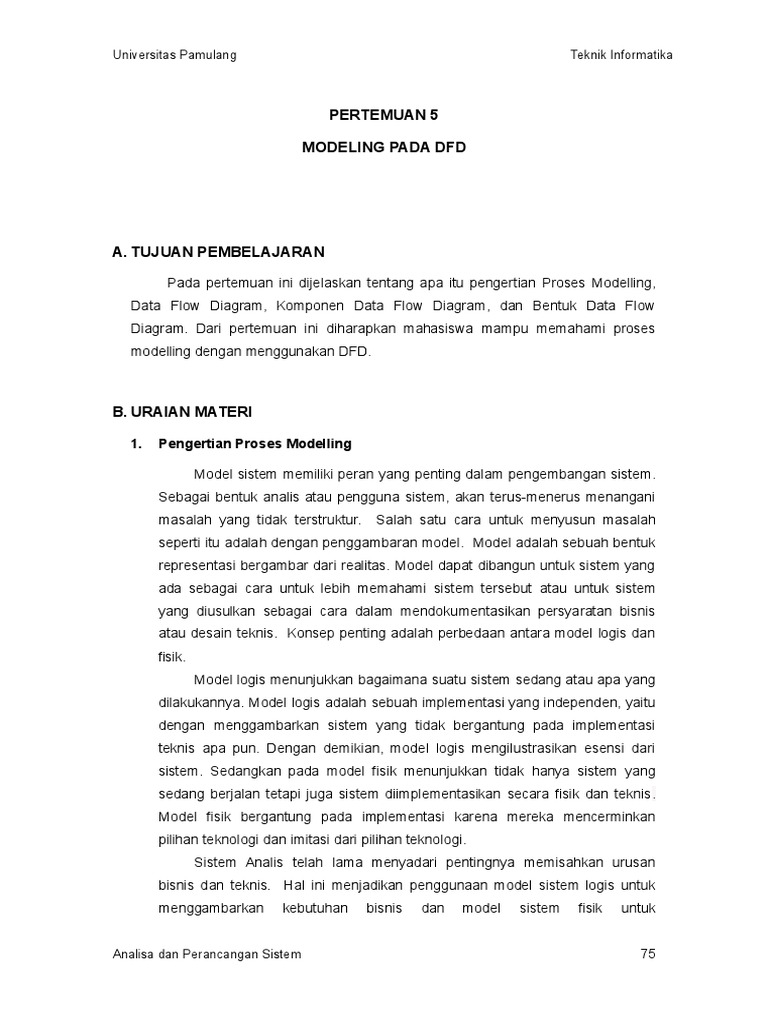 TPL0282 - 05 - Modeling Pada DFD | PDF | Komputer