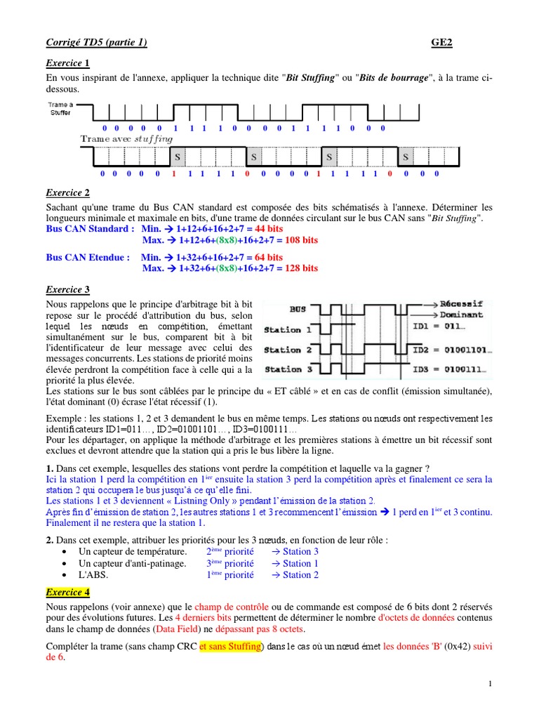 TD 5 Corr Class P1 P | PDF | Ingénierie informatique | Télécommunications