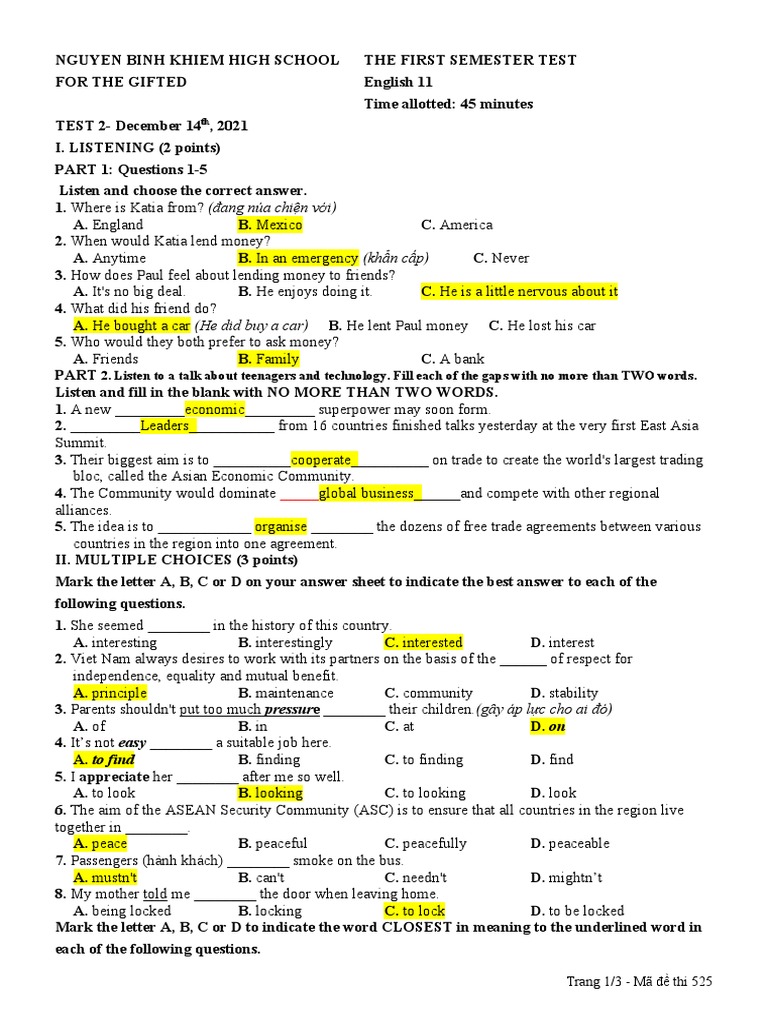 Test 2 English 11 | PDF