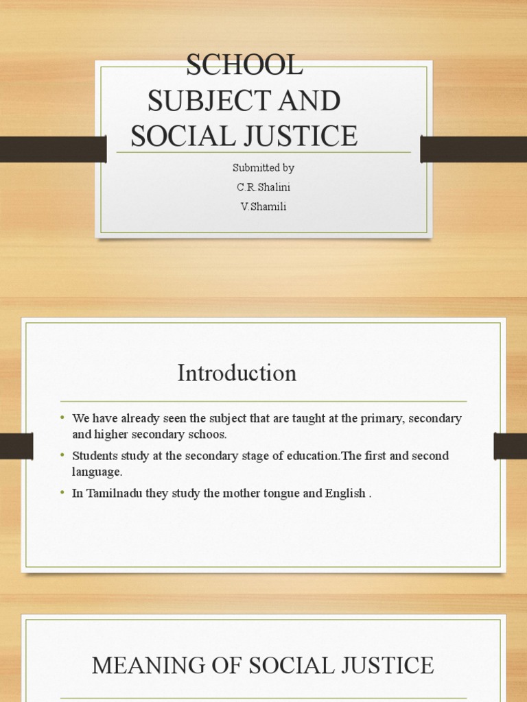 Social Justice in School Curriculum | PDF