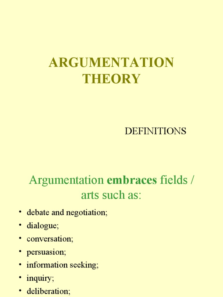 Argumentation Theory - Presentation | PDF | Argument | Fallacy