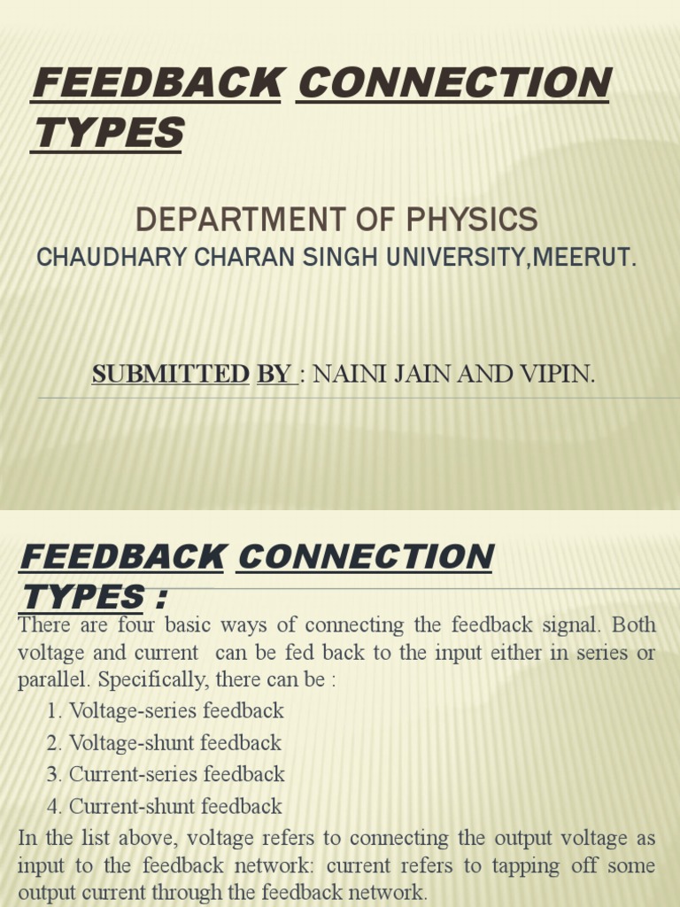 Feedback Connection Types | PDF | Feedback | Amplifier