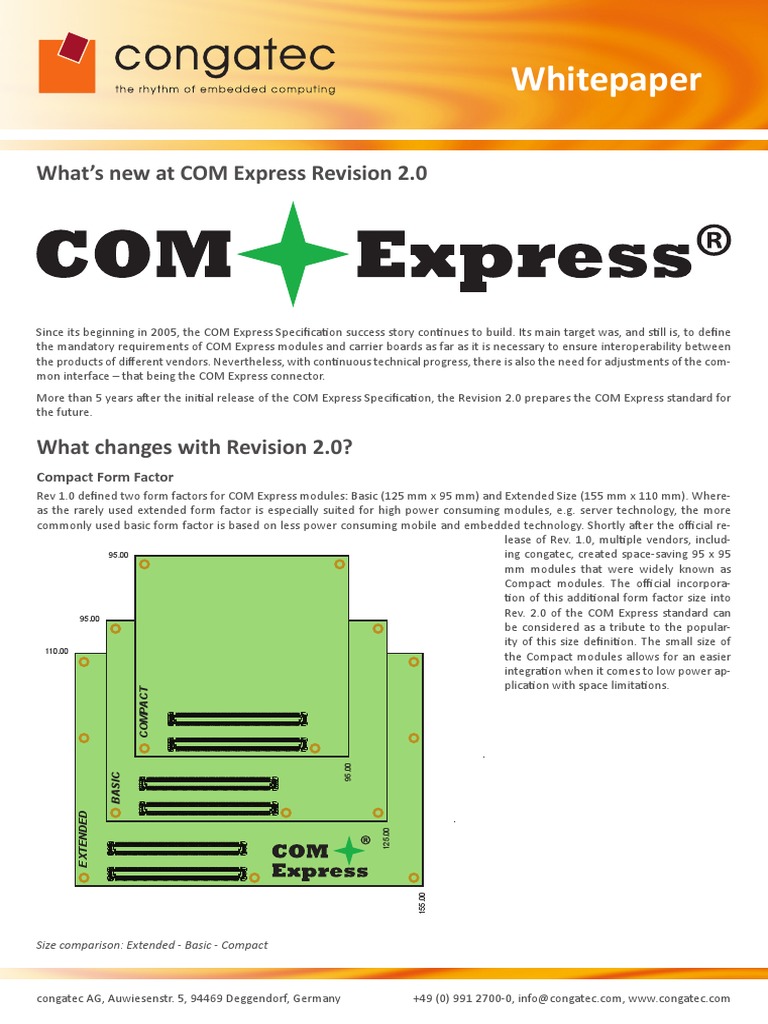 Congatec COM Express Type 6 Whitepaper | PDF | Usb | Hdmi